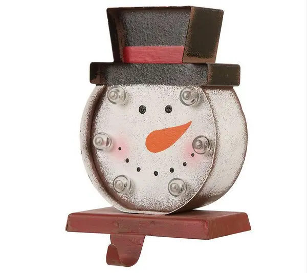 GLITZHOME Galvinized Led Lighted Christmas Stoc King Hanger