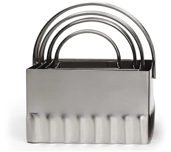 RSVP Set Of 4 Square Rippled Biscuit Cutters