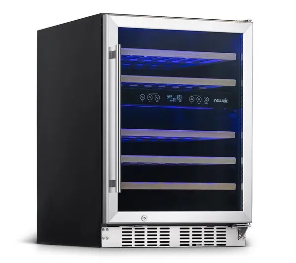 NEWAIR 24' Built-in 46 Bottle Dual Zone Compres Sor Wine Fridg
