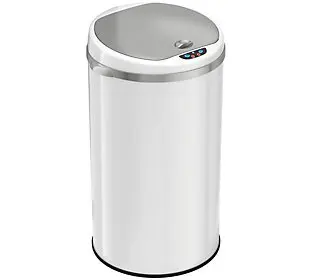 ITOUCHLESS Round 8-gallon Deodorizer Sensor Tra Sh Can White