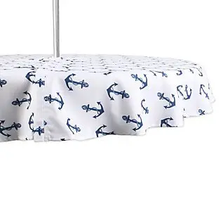 DESIGN IMPORTS Anchors 60' Round Outdoor Tablec Loth W/ Zipper