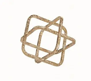 FORESIDE HOME & GARDEN Metal Cube Sculpture Sma Ll