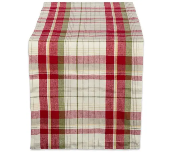 DESIGN IMPORTS Orchard Plaid Table Runner 14' X 108