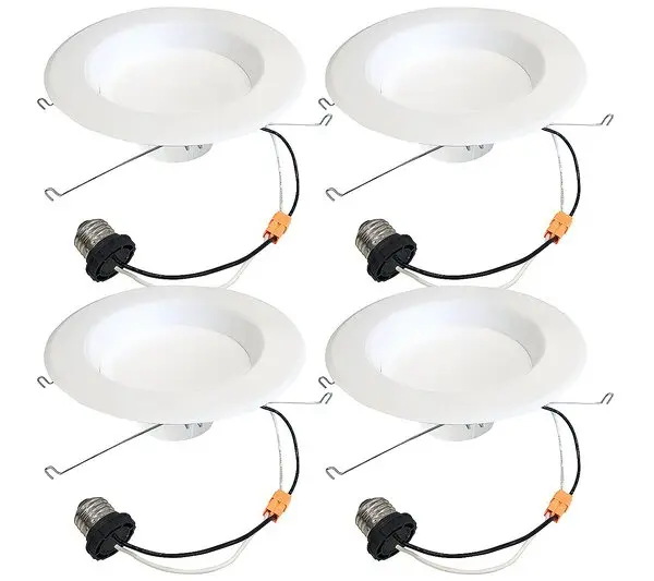 BULBRITE 5/6' Cool White Round Led Recessed Dow Light, 4pk