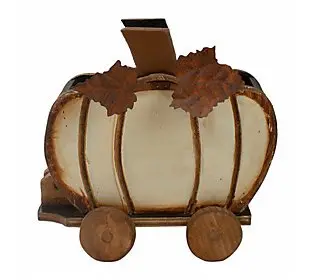 NORTHLIGHT Pumpkin Shaped Wooden Cart