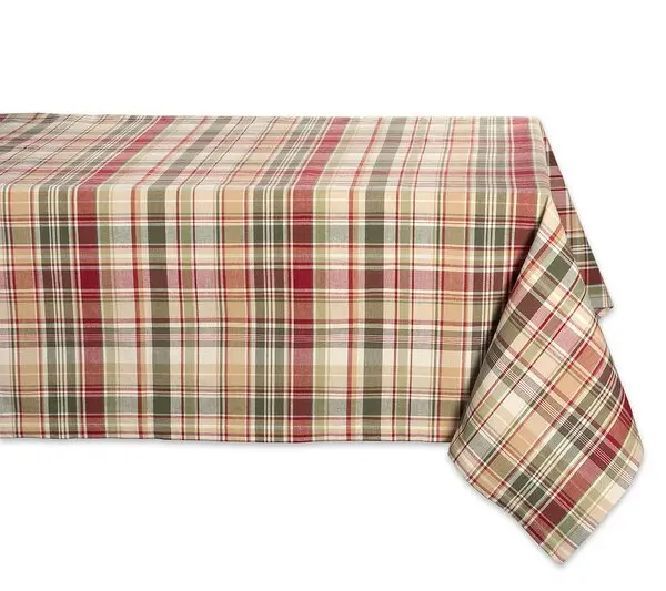 DESIGN IMPORTS Give Thanks Plaid Tablecloth 60' X84