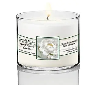 COURTSIDE MARKET Peony Detail I Circular Candle Glass 9.6 Oz