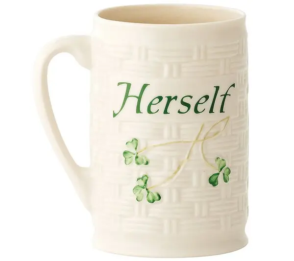 BELLEEK Herself Novelty Mug
