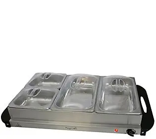 MEGACHEF Buffet Server And Food Warmer With 3 S Ectional Trays