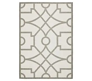 MARTHA STEWART Outdoor Fretwork Grey 5'3' X 7'7 Rug