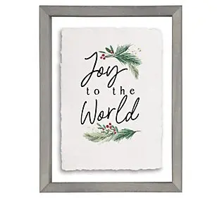 SINCERE SURROUNDINGS Joy To The World Floating Frame Art Sincer Surroundings