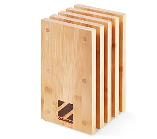 ZAKARIAN BY DASH As Is Bamboo Wood Magnetic Knife Block