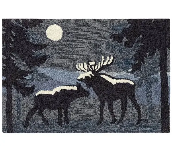 LIORA MANNE Frontporch Moonlit Moose Rug 20' X 0
