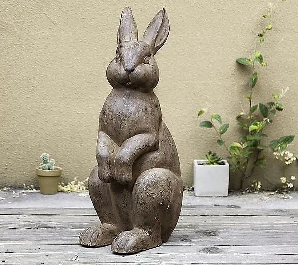 GLITZHOME Sweet Standing Bunny Lawn Garden Stat Ue