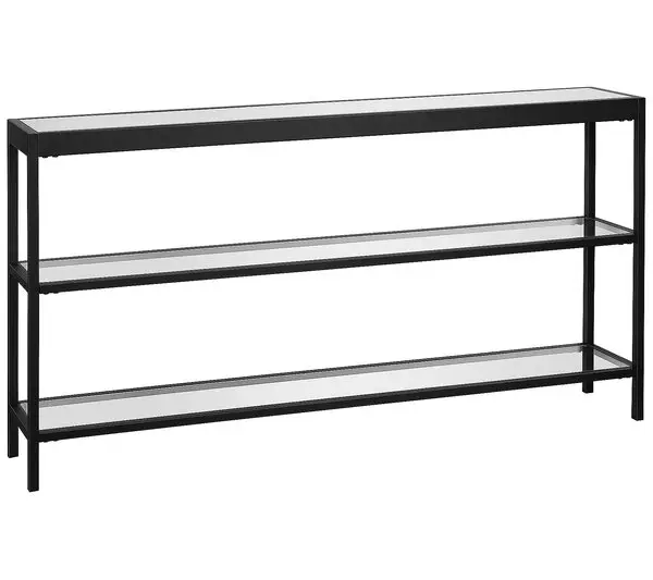 HUDSON&CANAL Hudson & Canal 55' Three Shelf Glass Console Ta Ble