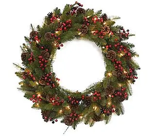 SANTA'S WORKSHOP Sw Wreath W/red Berries And Pine Cones