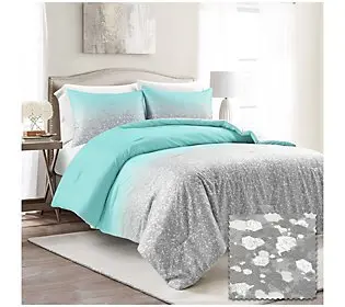 LUSH DECOR Lush Home Glitter Ombre Metallic Print Full/qn F Set