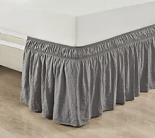 LUSH DECOR Ruched Ruffle Elastic Wrap-around Queen/king/ca L King Bedskirt