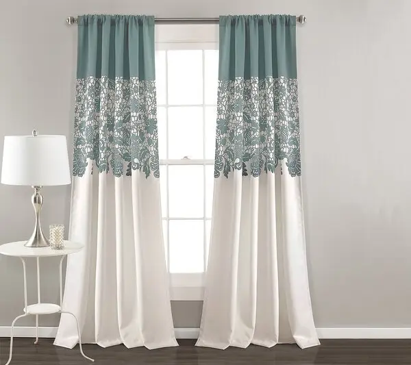 LUSH DECOR Estate Garden Print S/2 Room Darkening Panels B Y