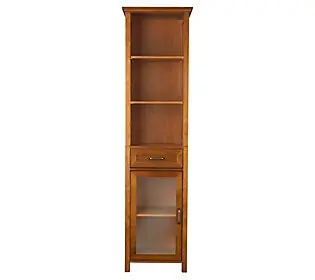 TEAMSON Avery Linen Cabinet With 1 Drawer And 3 Shelves Oil Oak Finish