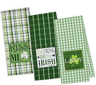 DESIGN IMPORTS Set Of 3 St. Patrick's Day Kitch En Towels