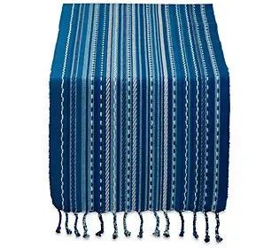 DESIGN IMPORTS 14x72 Tonal Stripe Fringe Table Unner