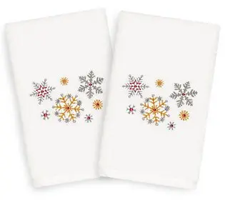 LINUM HOME TEXTILES Christmas Snowfall 2-piec E Hand Towels