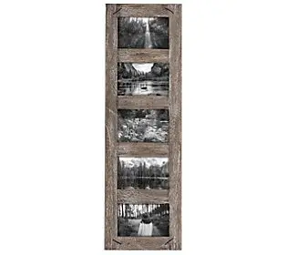 FORESIDE HOME & GARDEN 4x6 Five Photo Weatheredwood Frame