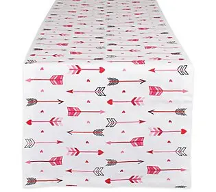 DESIGN IMPORTS 14' X 72' Hearts & Arrow Print T Able Runner