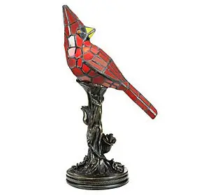 RIVER OF GOODS 13.5'h Stained Glass Bird Accent Lamp