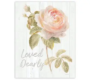 COURTSIDE MARKET Garden Rose On Wood Dearly 16x 20 Canvas