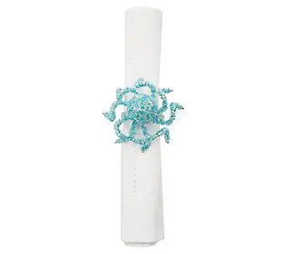 VALERIE PARR HILL Beaded Napkin Ring Set Of 6 Valerie