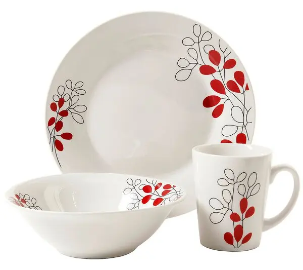 Gibson Home Scarlet Leaves 12 Pc Dinnerware Set