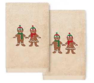 LINUM HOME TEXTILES Christmas Gingerbread 2-pie Ce Hand Towels