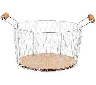 PULEO INTERNATIONAL 6.25' Chicken Wire Basket W/handles Puleo In Ternational