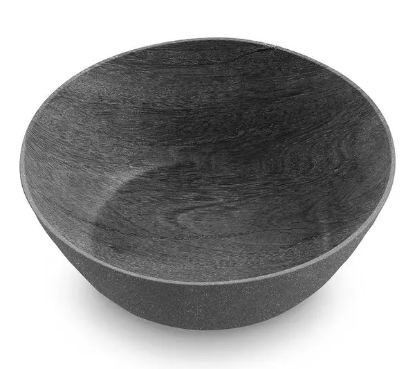 TARHONG Faux Blackened 42oz. Wood Low Bowl