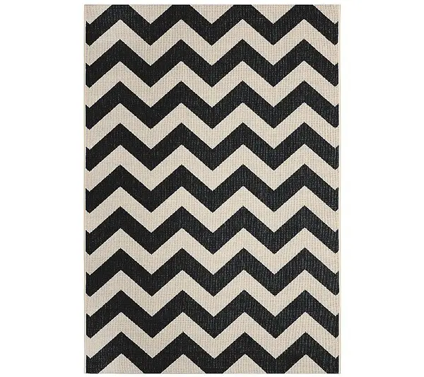 SAFAVIEH 5'3' X 7'7' Horizontal Zigzag Indoor/o Utdoor Rug