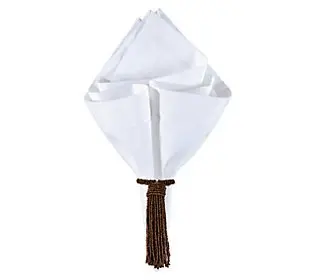 VALERIE PARR HILL Beaded Tassle Napkin Ring Set Of 6 Valerie