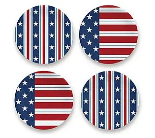 TARHONG Stars & Stripes Set Of 4 Salad Plates