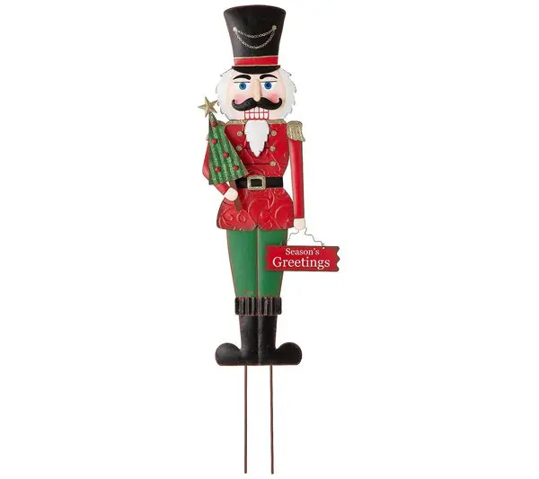 GLITZHOME 36' Holiday Ready Christmas Nutcracke R Yard Stake