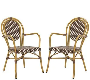 SAFAVIEH Rosen French Bistro Stacking Arm Chair, Set Of 2