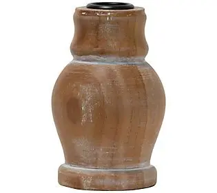 FORESIDE HOME & GARDEN Natural Whitewashed Tape R Candle Holde