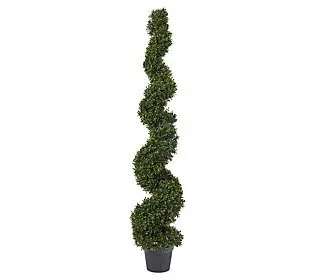 NATURE SPRING 5' Spiral Faux Boxwood Topiary