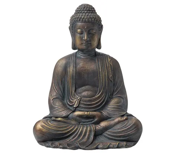 GLITZHOME Meditating Zen Buddha Lawn Garden Sta Tue Large