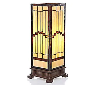 RIVER OF GOODS 17'h Stained-glass Rustic Hurric Ane Lamp