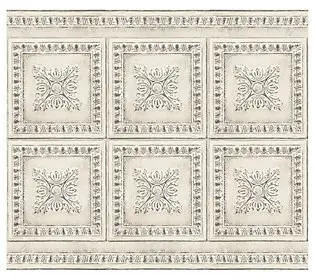 INHOME Cream Vintage Tin Peel & Stick Backsplash