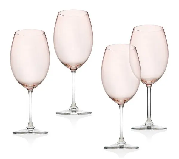 GODINGER Set Of 4 Meridian Blush Wine Glasses