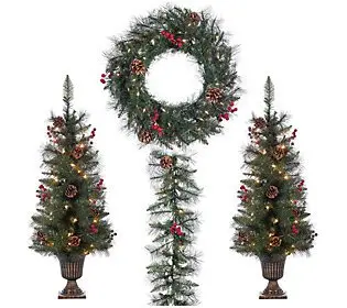 GERSON INTERNATIONAL Asst. Set Of 4 Jefferson Pine Seasonal Greener Y Gerson Co