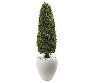NEARLY NATURAL 41' Boxwood Topiary With Planter Nearly Natu Ral