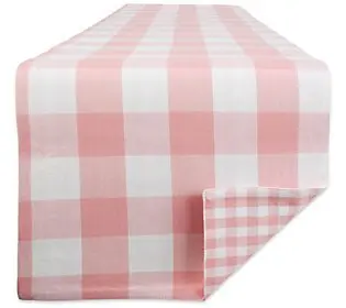 DESIGN IMPORTS Reversible Gingham Runner 14' X 108